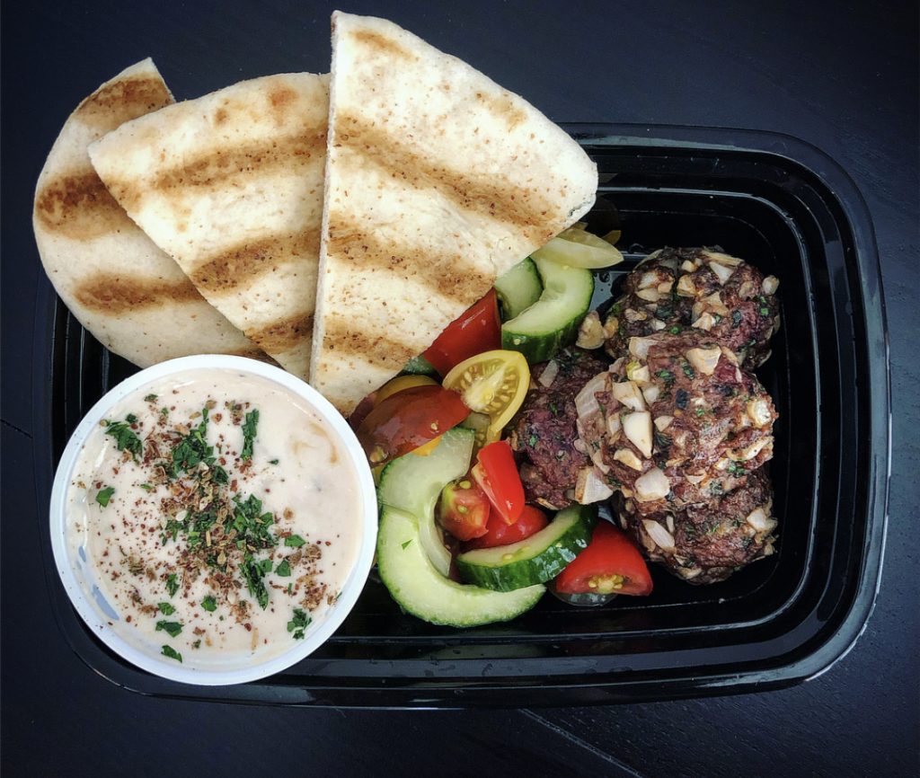Beef Kofta Meatballs | Whole Wheat Pita | White Bean Hummus | Cucumber ...