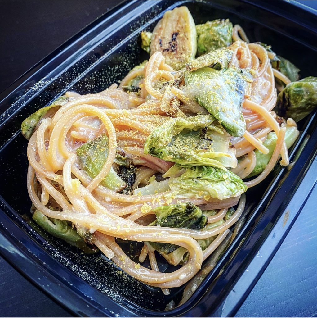 Creamy Red Lentil Spaghetti | Roasted Garlic Brussels Sprouts ...