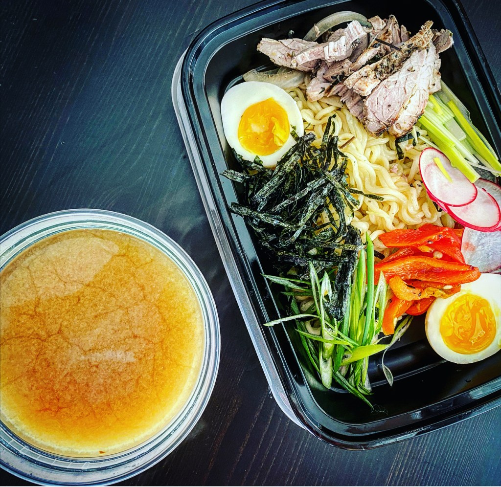 Miso Pork Ramen | Soft-Boiled Egg | Scallion | Leeks | Roasted Bell ...