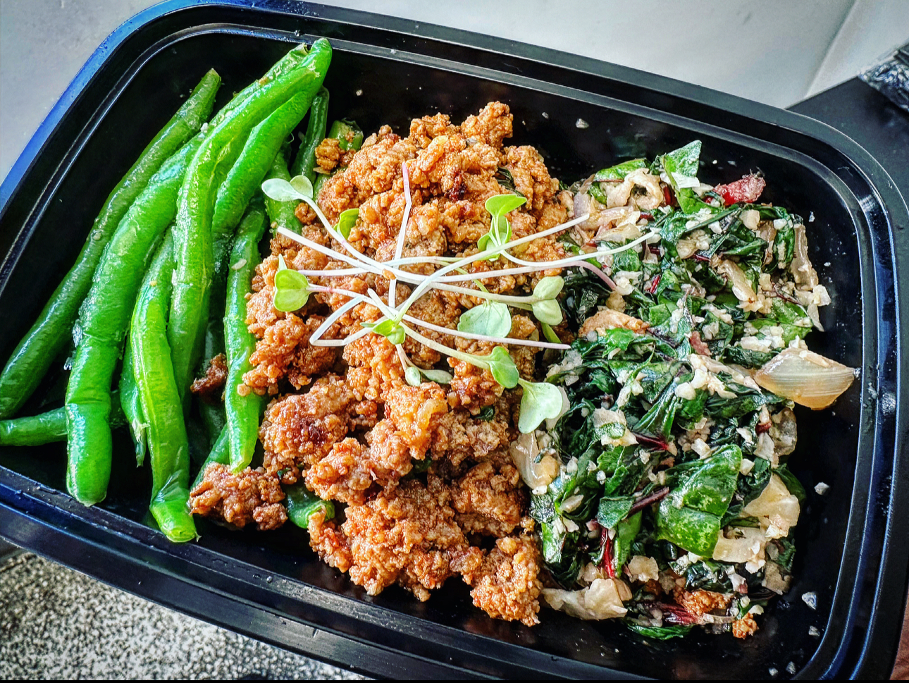 BBQ Ground Turkey, Chard & Green Beans - Ready Set Prep'd